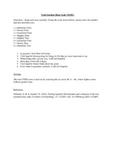 Trait Emotion Hope Scale – Hooria Jazaieri, Ph.D.